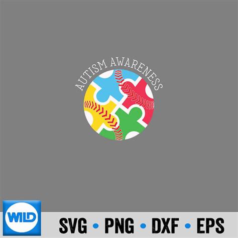 Autism Awareness Svg Autism Awareness Autism Support Baseball Svg