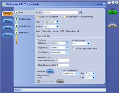 mipi d phy transmitter test application tektronix
