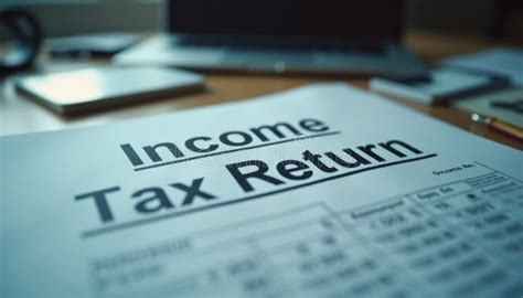 Close Up Shot Of An Income Tax Return Document Stock Illustration