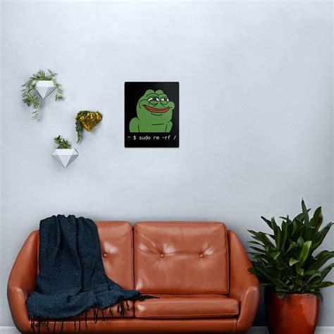 pepe sudo rm rf for linux funny linux command metal print by