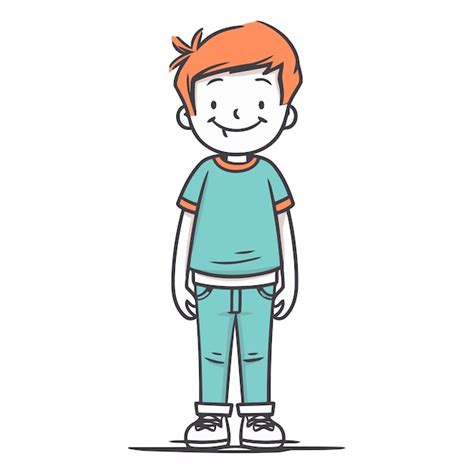 Premium Vector Smiling Boy Cartoon Character Vector Illustration Cute