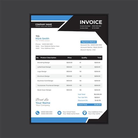 Premium Vector Modern Invoice Template