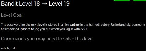 Overthewire Bandit Network Connection Level 18 → Level 19