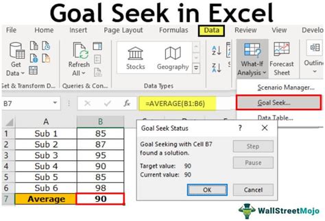 how to goal seek in excel