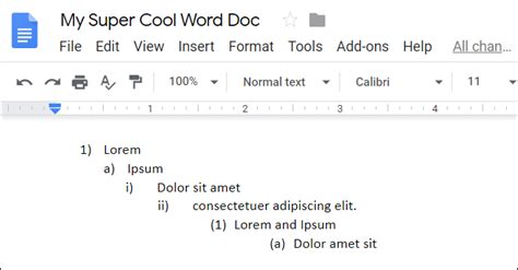 How To Create Multilevel Lists In Google Docs