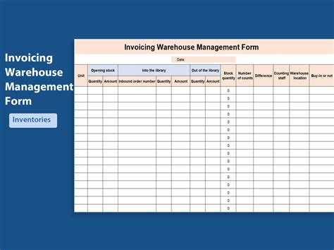 EXCEL Of Invoicing Warehouse Management Form Xlsx WPS Free Templates