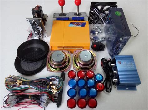 Arcade Parts Bundles Kit With In Box Long Shaft Joystick Silver Illuminated Button