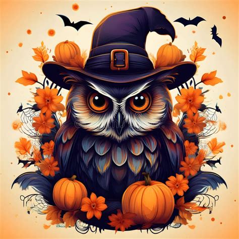 A Beautiful Halloween Owl Stock Illustration Illustration Of Clothing