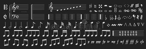 Comprehensive Collection Of Musical Notation Elements Stock Vector