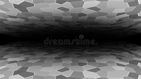 White Color Mosaic Tile Pattern With 3d Space Modern Design Geometrical Background Stock Footage