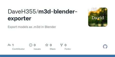 Github Daveh355m3d Blender Exporter Export Models As M3d In Blender