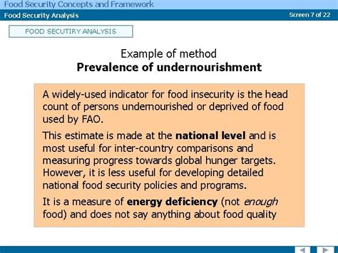 Food Security Concepts And Framework Food Security Analysis