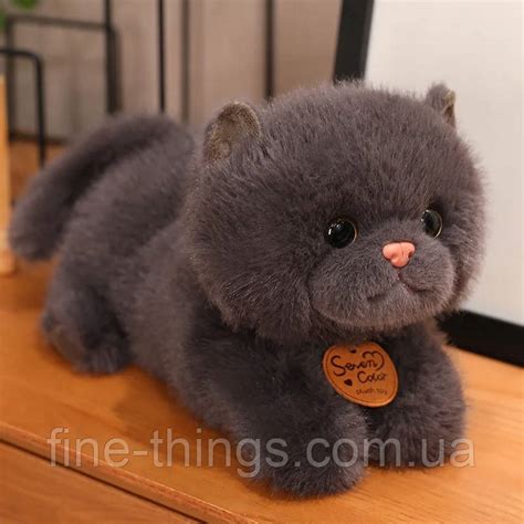 Мякі іграшки сірий кіт мяка іграшка реалістичний кіт реальне кошеня лежачий кіт 30 см