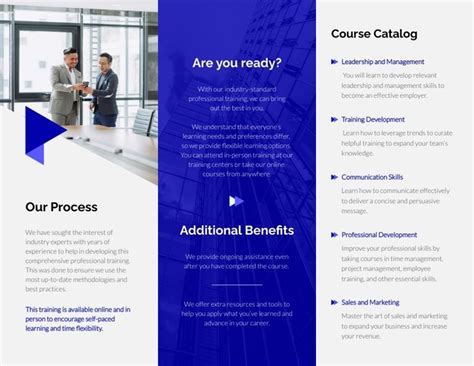 Professional Course Brochure Template Visme Brochure Management Skills Leadership
