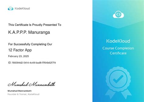 Completed 12 Factor App Course At Kodekloud Pasindu Prabhath Posted On The Topic Linkedin