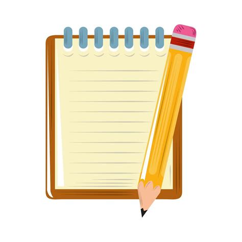 Bloc De Notas Y Lápiz Icono De Escritura Diseño Plano 2515408 Vector En