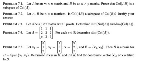Solved PROBLEM Let A Be An Mn Matrix And B Be An Np Chegg