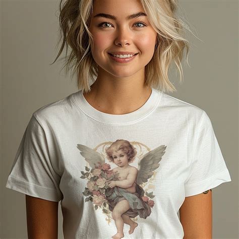 Beautiful Angel Vintage Renaissance Style Graphic Softstyle T Shirt