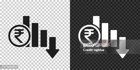Indian Rupee Rate Decrease Icon For Design On Blank Background High Res Vector Graphic Getty