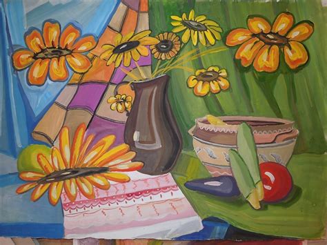 Как нарисовать декоративный натюрморт 31 фото