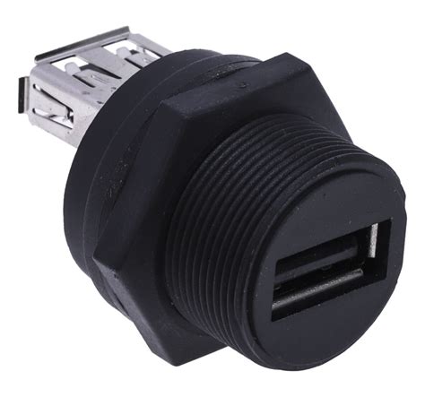 RS PRO Straight Panel Mount Socket Type Mini IP67 USB Connector RS Components Indonesia