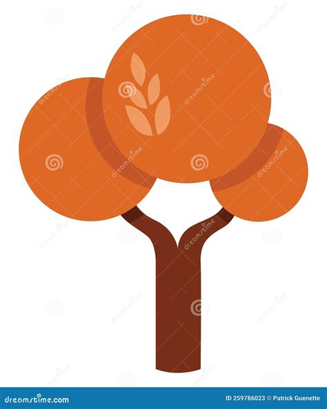 Tree With Brown Leaves In Autumn Icon Stock Vector Illustration Of