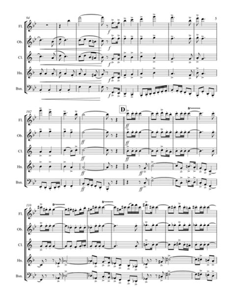 March Army Of The Nile For Woodwind Quintet By Kenneth Abeling