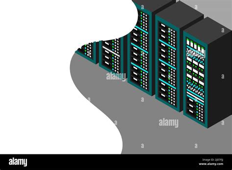 Isometric Server Equipment Vector Illustration Stock Vector Image And Art Alamy