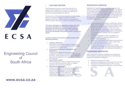 Ecsa Engineering Registration Facts Functions And Benefits
