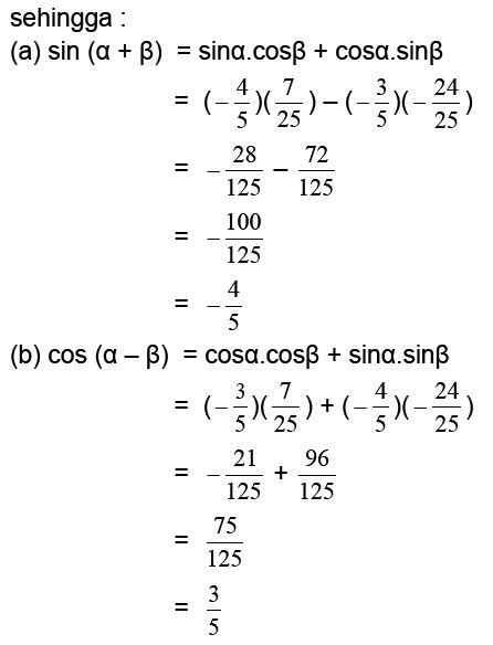 Rumus Jumlah Dan Selisih Dua Sudut Mata Pelajaran