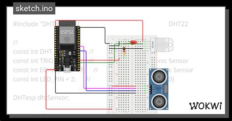 Ultrasonic Led DHT Wokwi ESP STM Arduino Simulator
