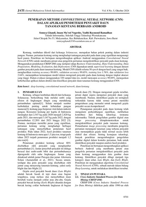 Pdf Penerapan Metode Convolutional Neural Network Cnn Dalam Aplikasi Pendeteksi Penyakit