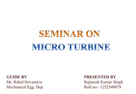 Micro Turbine Ppt Ppt