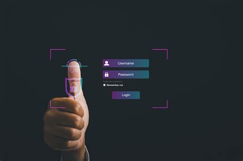 Premium Photo Secure Access With A Thumbs Up And Virtual Fingerprint Scan