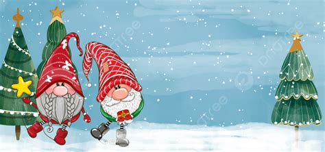 크리스마스 그놈 푸른 눈 겨울 나무 크리스마스 성탄절 난쟁이 배경 일러스트 및 사진 무료 다운로드 Pngtree