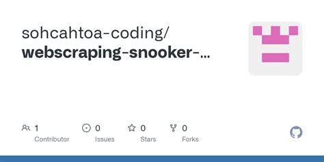 GitHub Sohcahtoa Coding Webscraping Snooker Results