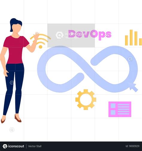 Female Works On Devops Application Illustration Free Download