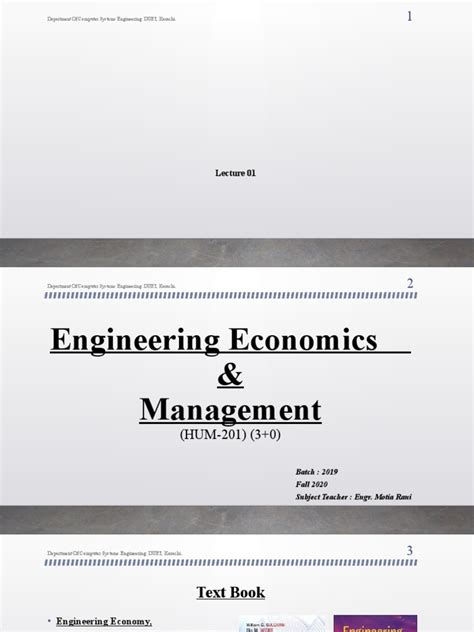 Lecture 00 Engineering Economics And Management Pdf Economics Systems Engineering