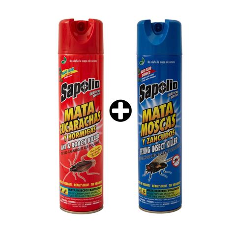 Combo Insecticidas Sapolio Spray Mata Cucarachas 360ml Spray Mata