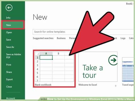 cómo configurar el entorno de windows excel 2013 para escribir una macro