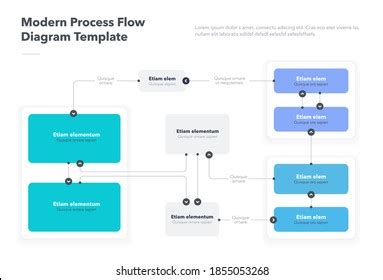 Modern Process Flow Diagram Template Flat Stock Vector Royalty Free 1855053268 Shutterstock