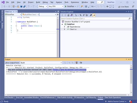 C How To Force Visual Studio To Compile Project Against The Release Version Of Net Core