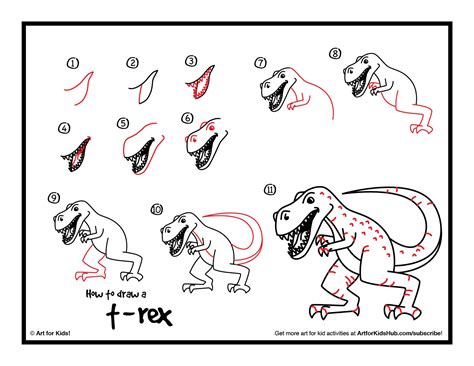 How To Draw A Tyrannosaurus Rex Step By Step At Drawing Tutorials