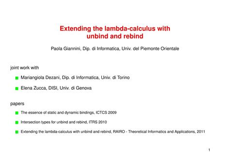 Extending The Lambda Calculus With Unbind And Rebind