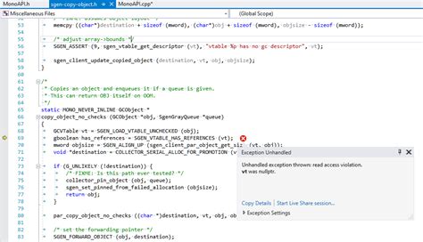 Unhandled Exception Vt Was Nullptr During Gcperformcollection · Issue 16731 · Monomono
