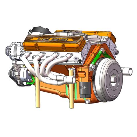 Cison Gasoline Ohv V8 Small Block Engine Model Kits 4 Stroke 44cc Water