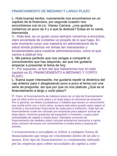 Financiamiento Empresarial Plazos Y Ejemplos Pdf Préstamos Business