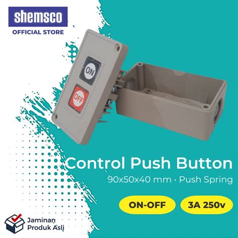 Jual AC 250v 3A ON-OFF Control Push Button CPB-2 Shemsco BT-2 TPB-2 Switch Kontrol | Shopee ...
