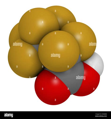 Perfluorobutanoic Acid Molecule Also Now As Heptafluorobutyric Acid Hfba 3d Rendering Atoms