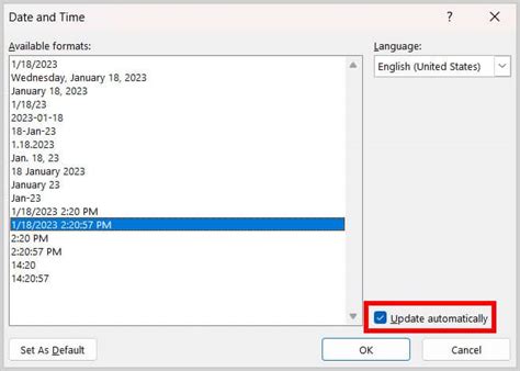 how to add an updating date and time in microsoft word pc and mac